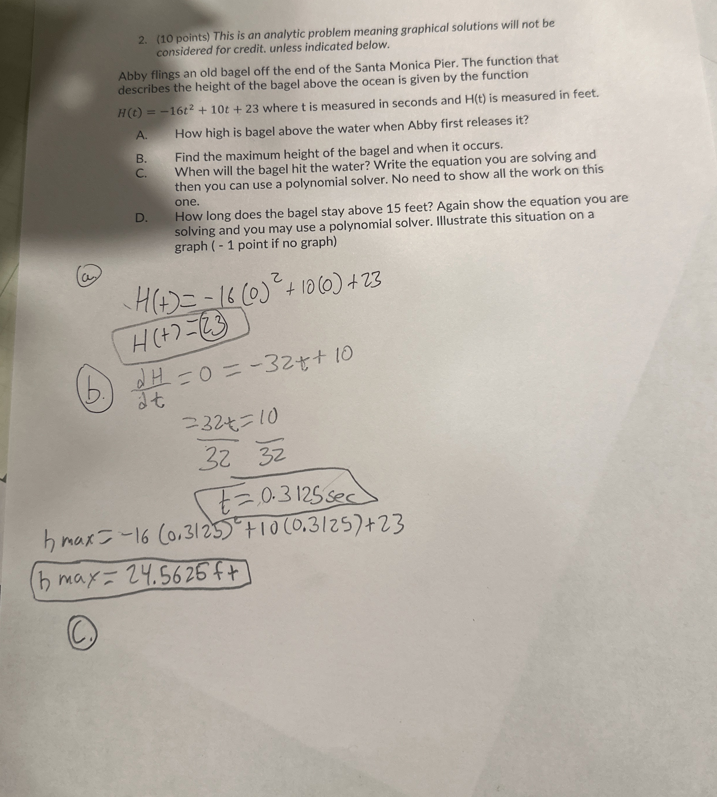 Solved (10 ﻿points) ﻿This is an analytic problem meaning | Chegg.com