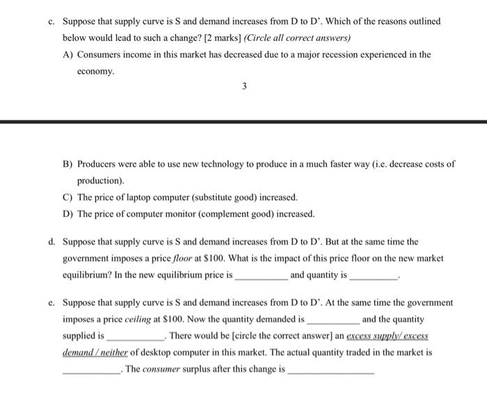 Solved 3. [15 marks] Assume the market for desktop computer | Chegg.com