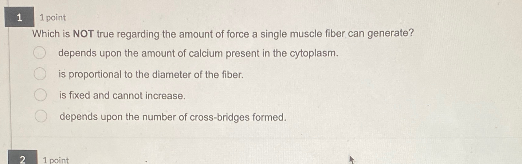 Solved 1 1 ﻿pointWhich is NOT true regarding the amount of | Chegg.com
