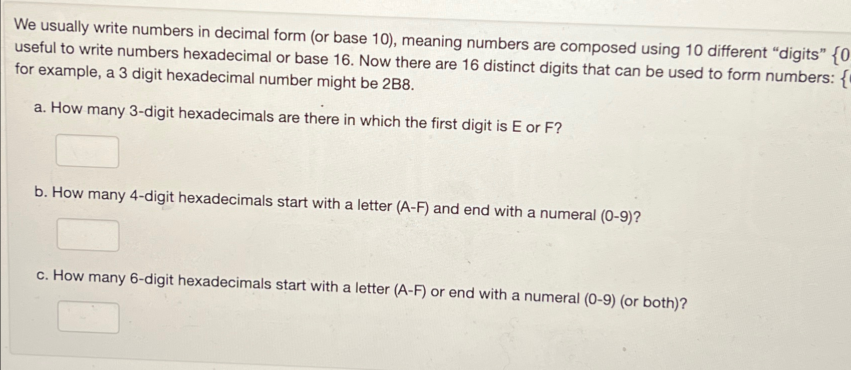 Solved We usually write numbers in decimal form (or base | Chegg.com