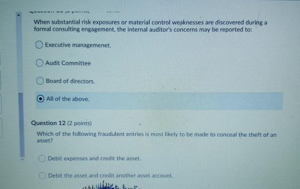 Solved --- When substantial risk exposures or material | Chegg.com