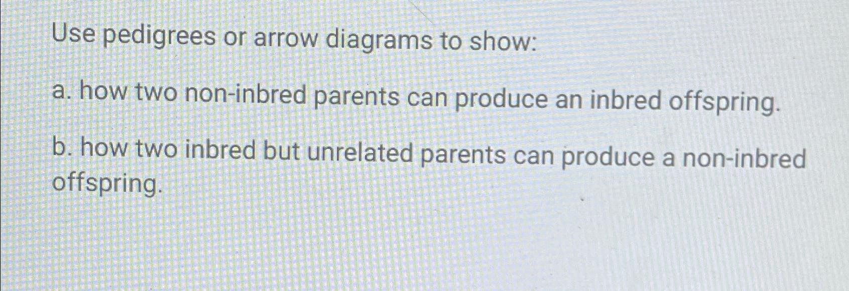 Solved Use pedigrees or arrow diagrams to show:a. ﻿how two | Chegg.com