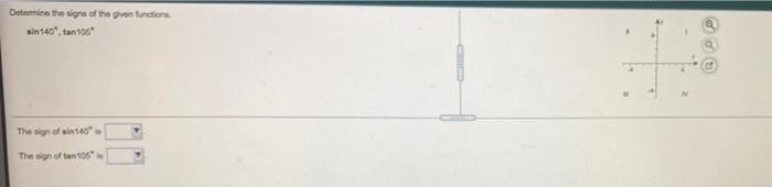 Solved Determine the signs of the fundir sin 140", tanto The | Chegg.com