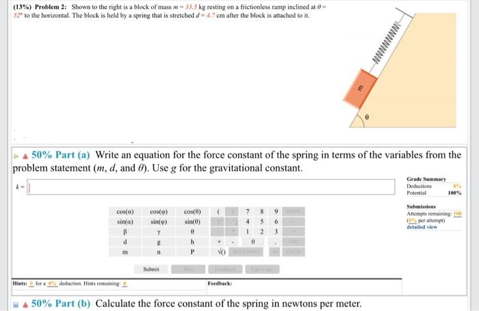 Solved (13\%) Problem 2: Shown to the right is a block of | Chegg.com