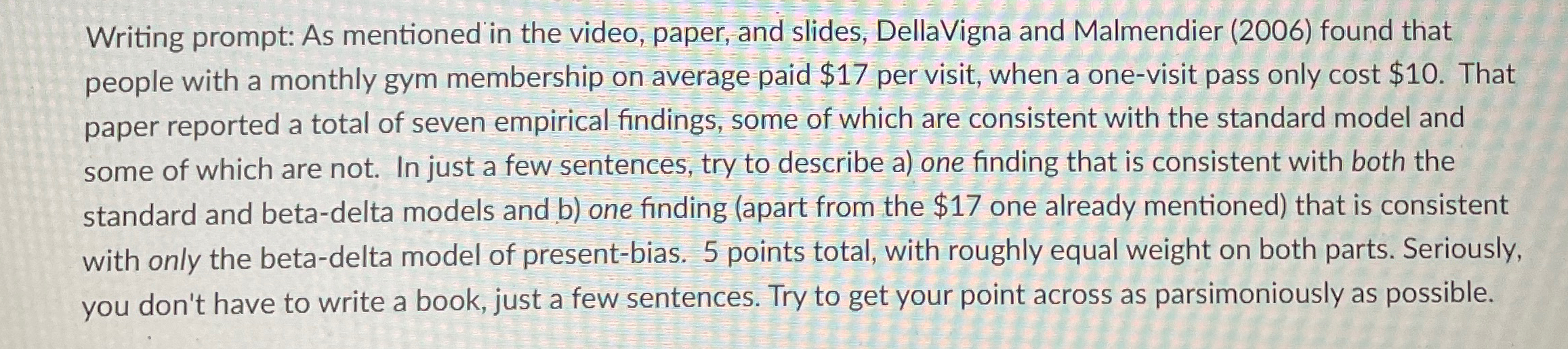 Solved Writing prompt: As mentioned in the video, paper, and | Chegg.com