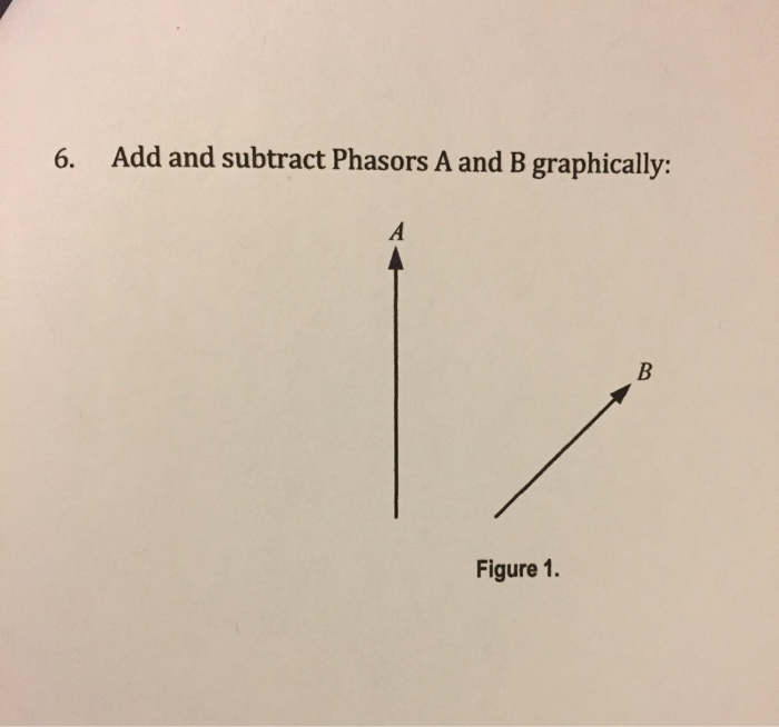 Solved 6. Add and subtract Phasors A and B graphically: А B | Chegg.com