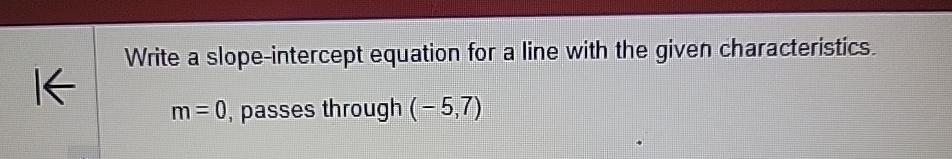 Solved Write a slope-intercept equation for a line with the | Chegg.com
