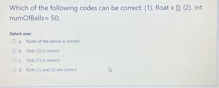 Solved Which of the following codes can be correct: (1). | Chegg.com