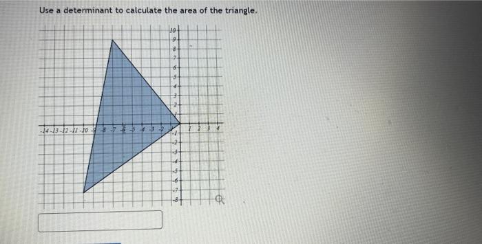 Solved Use a determinant to calculate the area of the | Chegg.com