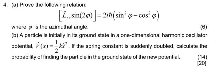Solved 4. (a) Prove the following relation: | Chegg.com
