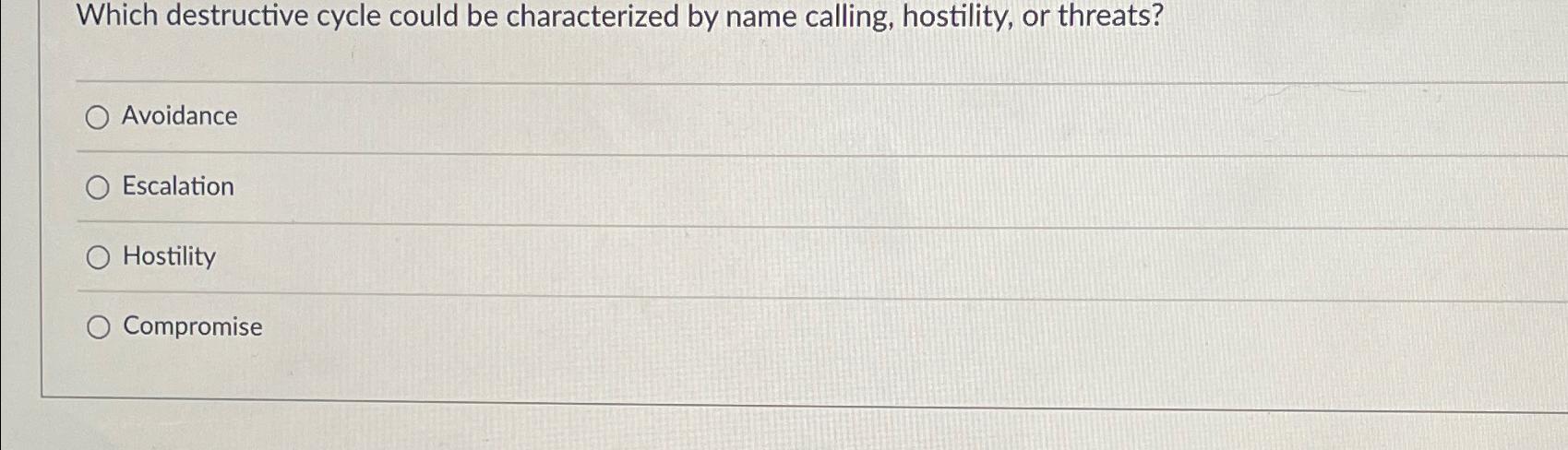 Solved Which destructive cycle could be characterized by | Chegg.com