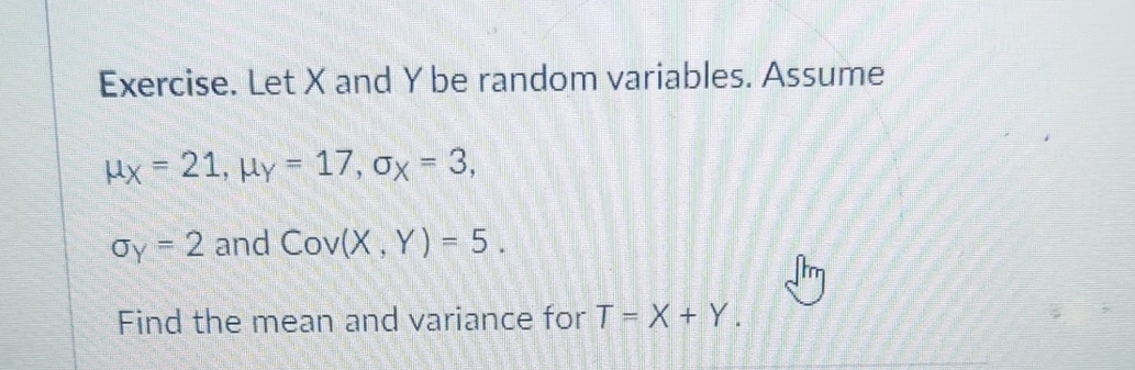 Solved Exercise. Let x ﻿and Y ﻿be random variables. | Chegg.com