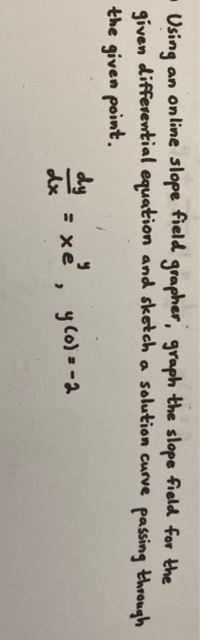 Solved - Using an online slope field grapher, graph the | Chegg.com