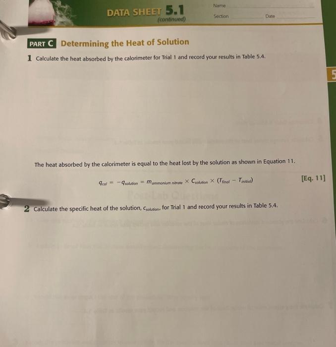 Solved LAB ACTIVITY 5.1 Name Pre-Lab Questions Section Date | Chegg.com