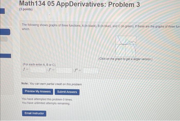 Solved Math134 05 AppDerivatives: Problem 3 (3 points) The | Chegg.com