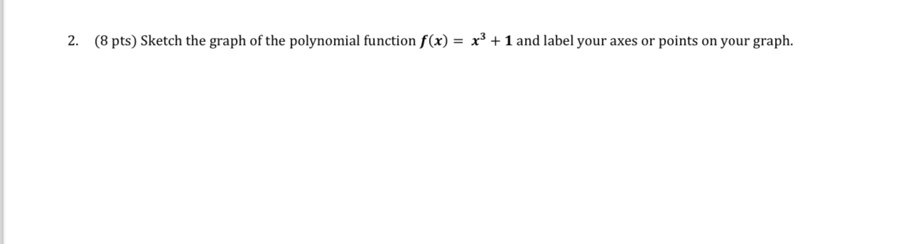 Solved (8 ﻿pts) ﻿Sketch the graph of the polynomial function | Chegg.com