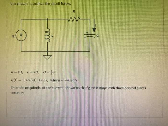 Solved Use phasors to analyze the circuit below. R Ig ell R | Chegg.com