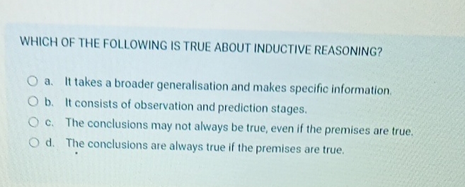 Solved WHICH OF THE FOLLOWING IS TRUE ABOUT INDUCTIVE | Chegg.com
