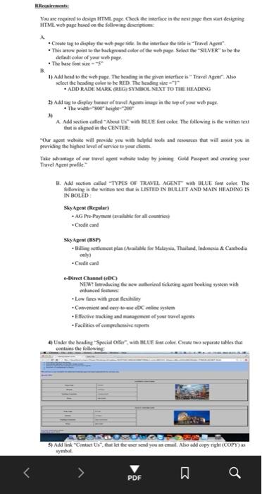 Solved Requirt You are required to design HTML.page. Check | Chegg.com