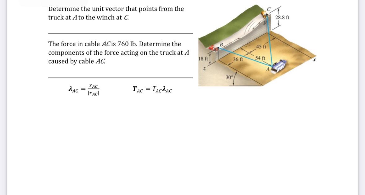 Solved Determine the unit vector that points from thetruck | Chegg.com
