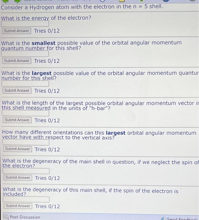 Solved What is the smallest possible value of the orbital | Chegg.com