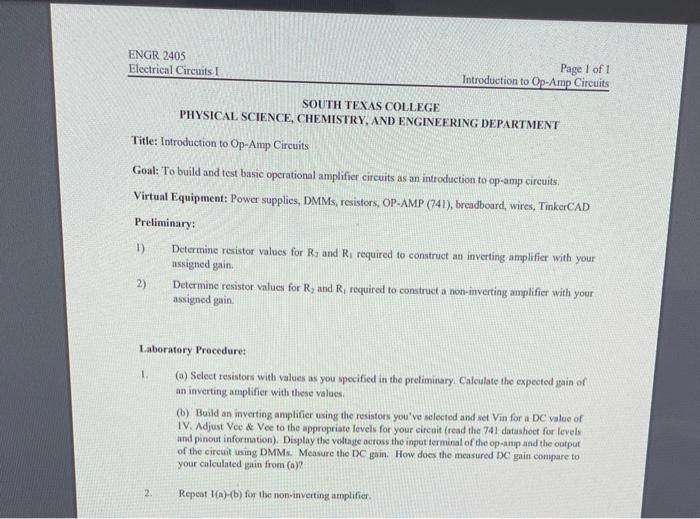 Solved ENGR 2405 Electrical Circuits Page 1 of 1 | Chegg.com