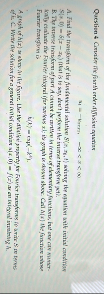 Solved Question 4 ﻿Consider the fourth order diffusion | Chegg.com