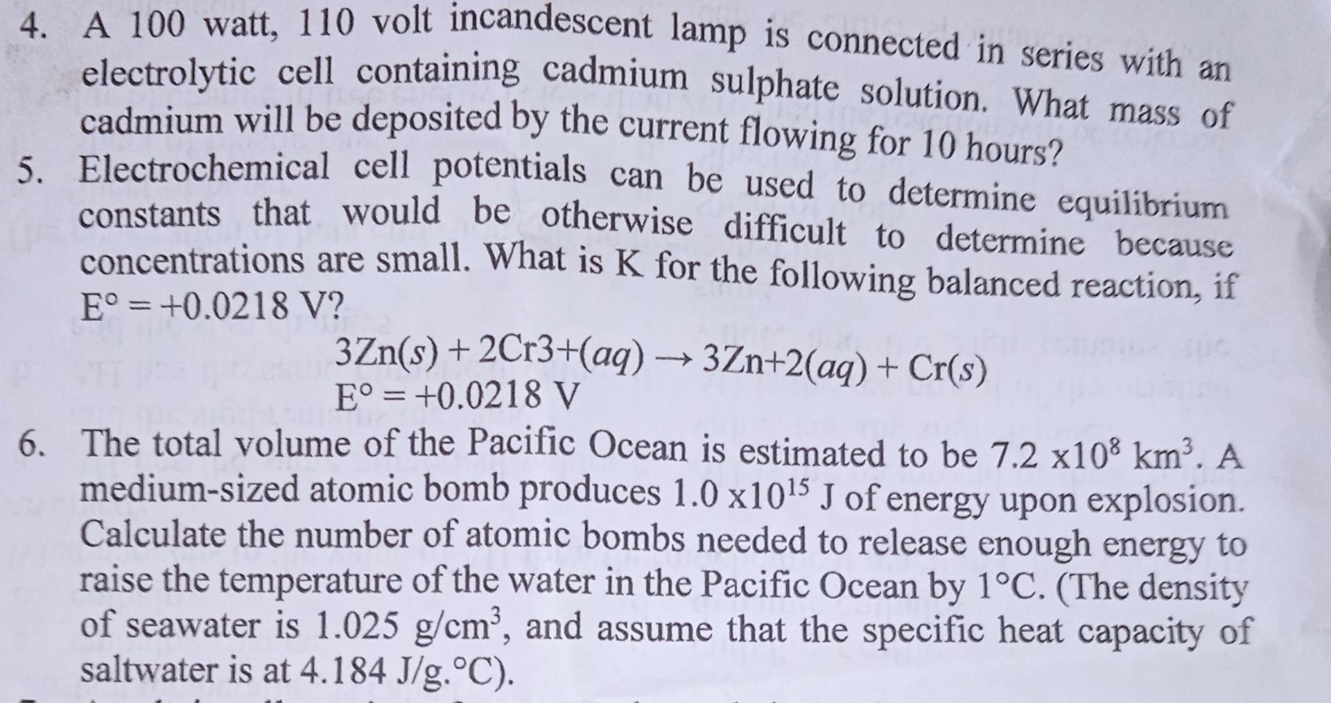 Solved 4. A 100 watt, 110 volt incandescent lamp is | Chegg.com