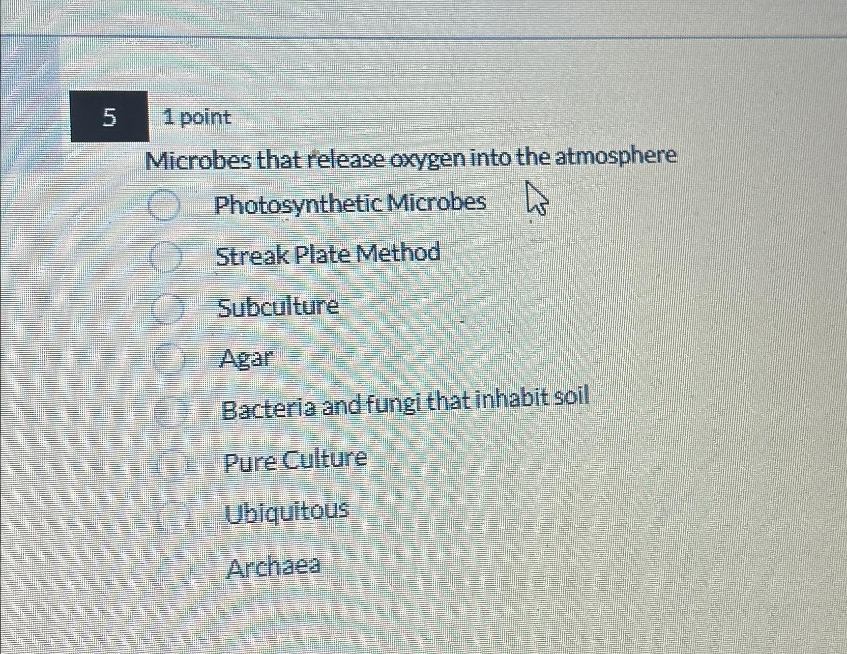 Solved 51 ﻿pointMicrobes that release oxygen into the | Chegg.com