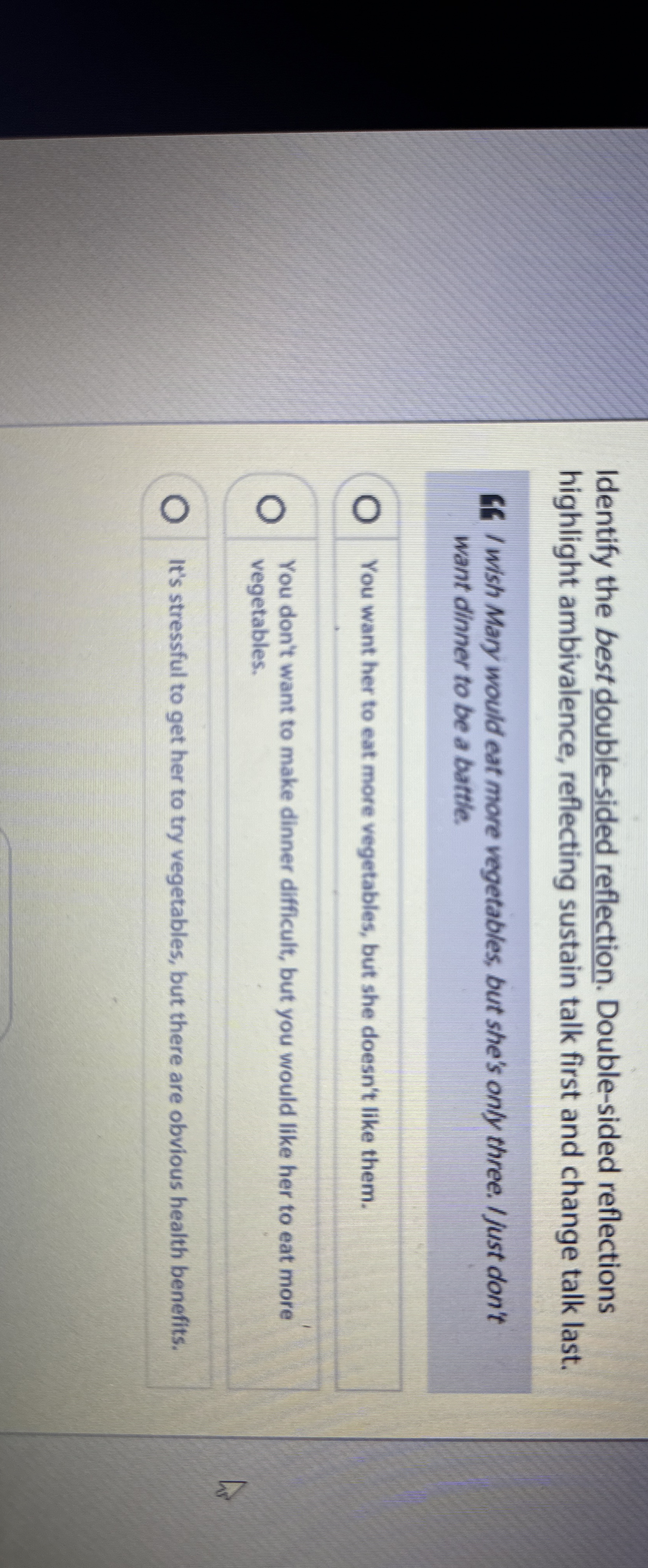 Solved Identify the best double-sided reflection. | Chegg.com
