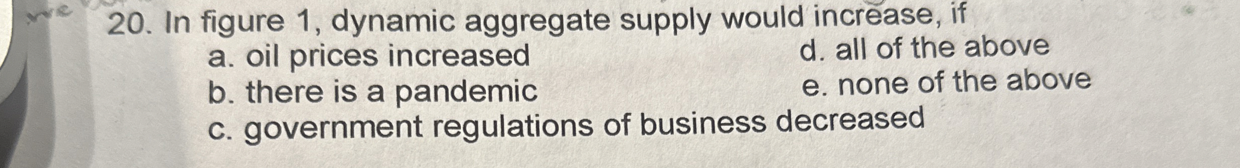 Solved In figure 1, ﻿dynamic aggregate supply would | Chegg.com