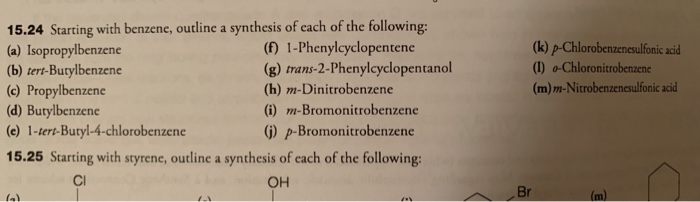 Solved starting with benzene, outline a synthesis for each | Chegg.com