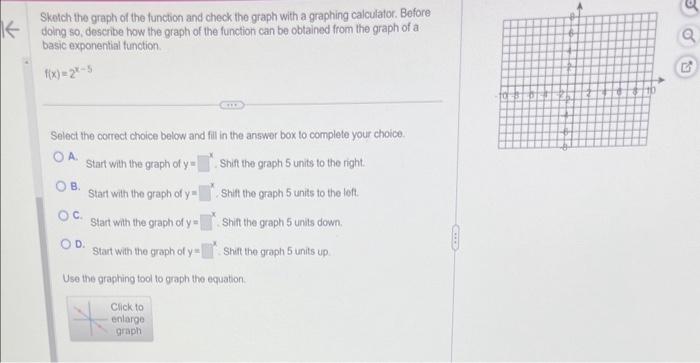 Solved Skelch the graph of the function and check the graph | Chegg.com