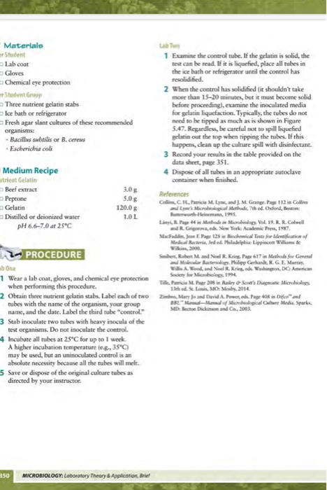 EXERCISE 5-14 Gelatin Hydrolysis (Gelatinase Test) | Chegg.com