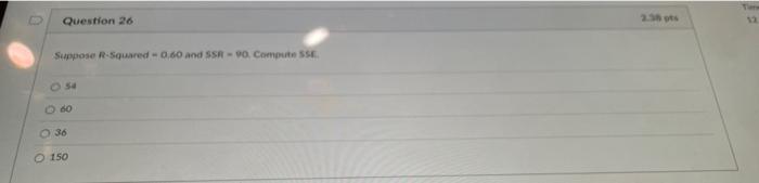 Solved Sumpose R.SQuared =0,60 and $S S=00 Comprite SST ate | Chegg.com