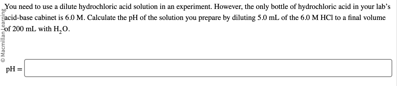 You need to use a dilute hydrochloric acid solution | Chegg.com