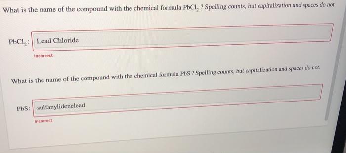 Solved What is the name of the compound with the chemical | Chegg.com