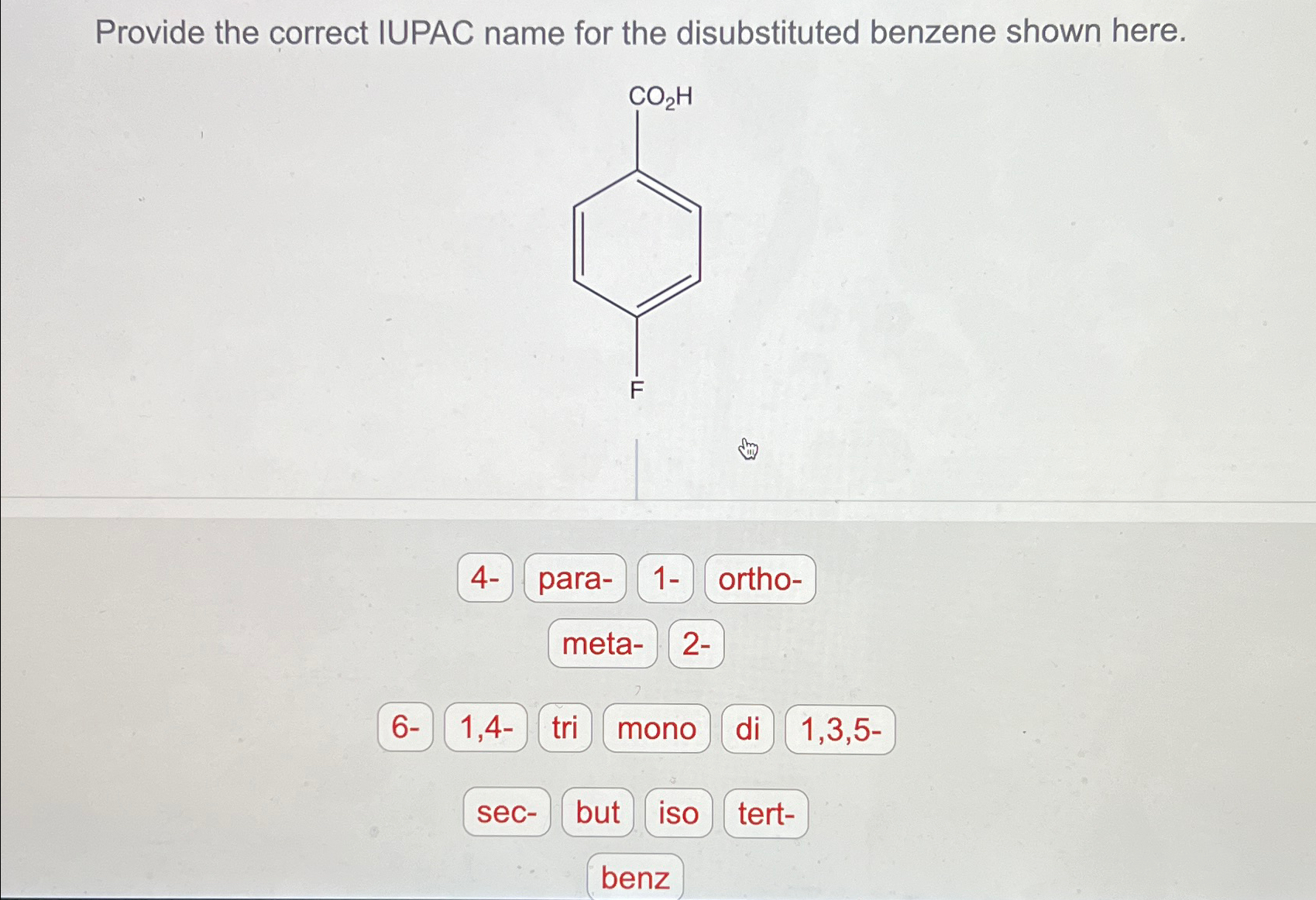 Solved Provide the correct IUPAC name for the disubstituted | Chegg.com