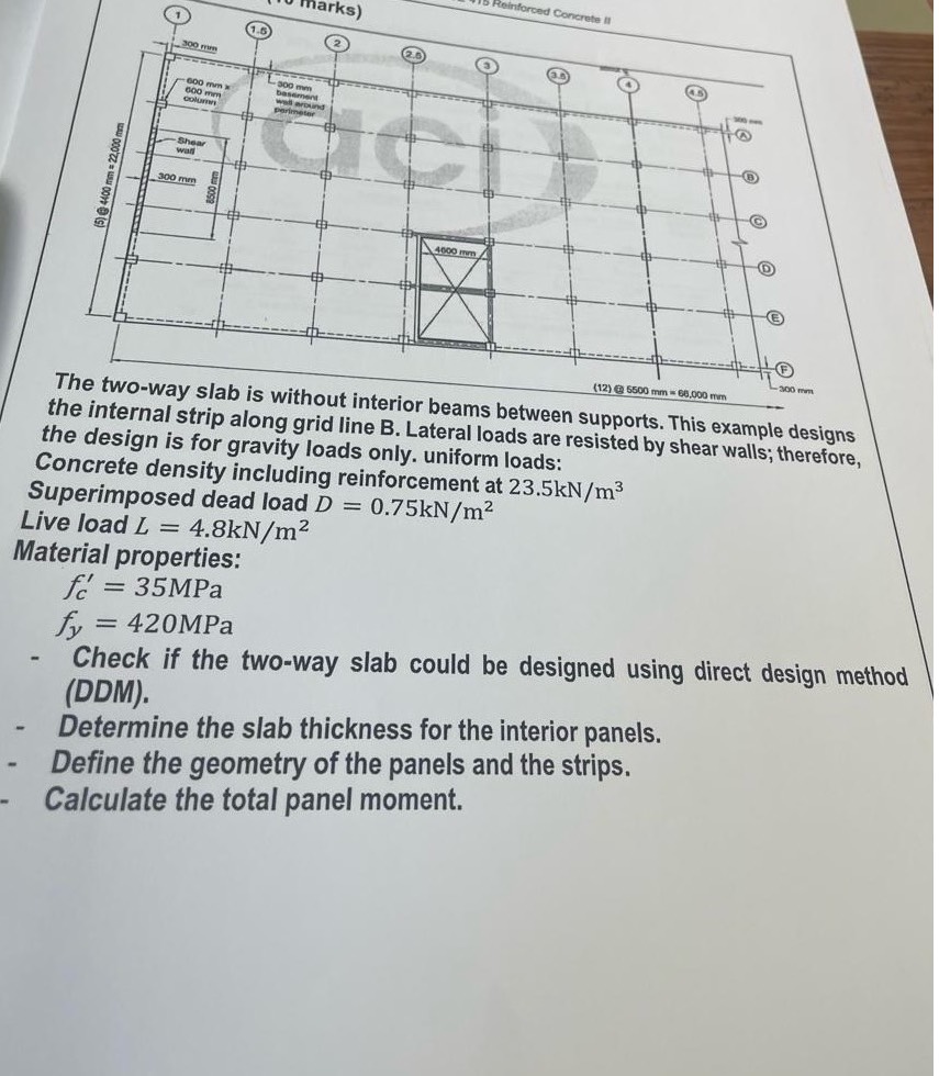 (12) (i) 6500mm=66.000mmL300mmine two-way slab is | Chegg.com