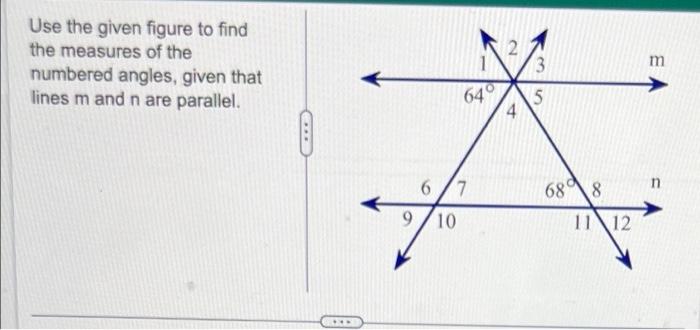 Solved Use the given figure to find the measures of the | Chegg.com