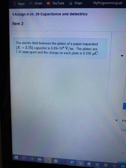 Solved Apps Gmail YouTube Maps MyProgramminglab | Chegg.com