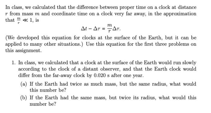 Solved In class, we calculated that the difference between | Chegg.com
