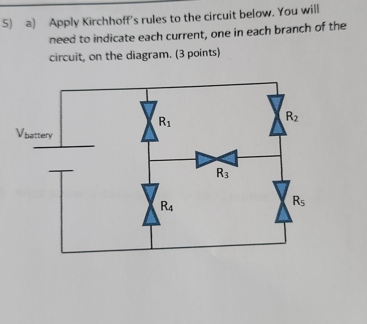Solved a) Apply Kirchhoff's rules to the circuit below. You | Chegg.com