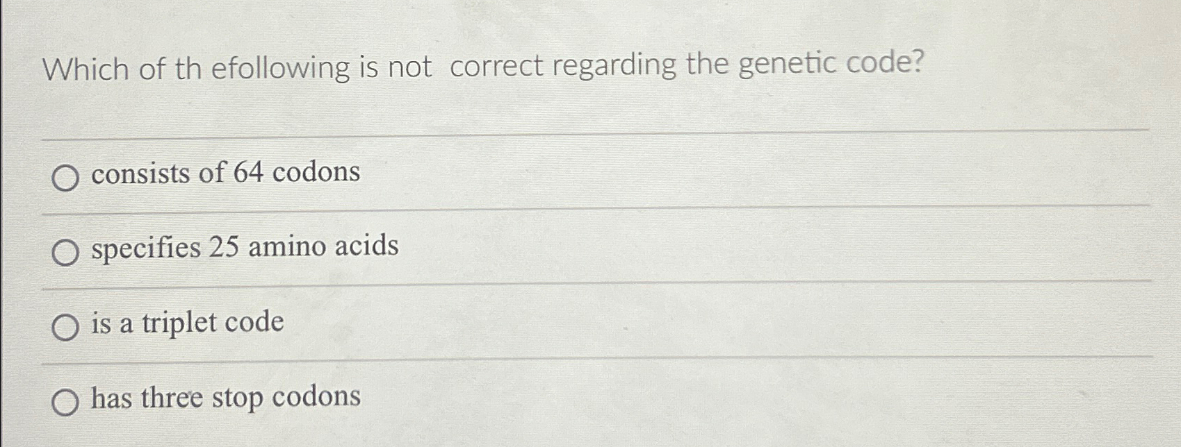 Solved Which of th efollowing is not correct regarding the | Chegg.com