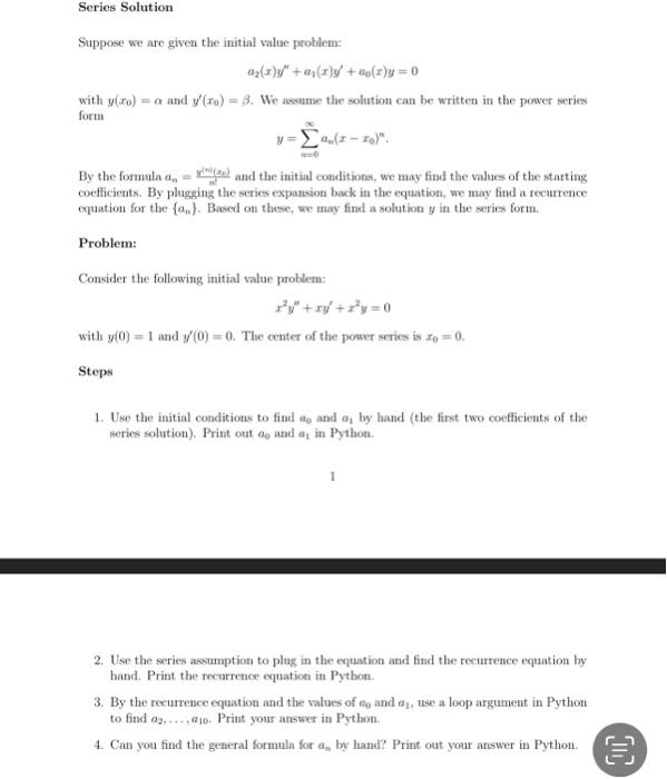 Solved Suppose we are given the initial value problem: | Chegg.com