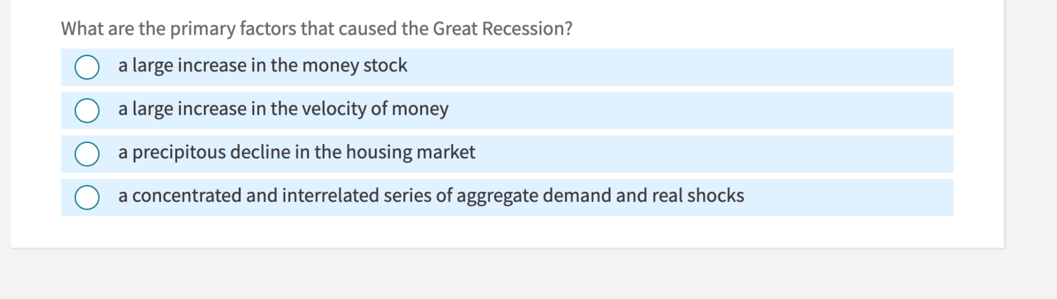 Solved What are the primary factors that caused the Great | Chegg.com