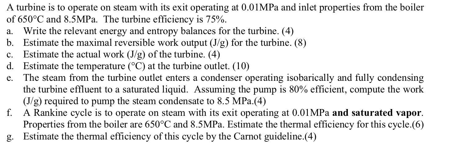 Solved A turbine is to operate on steam with its exit | Chegg.com