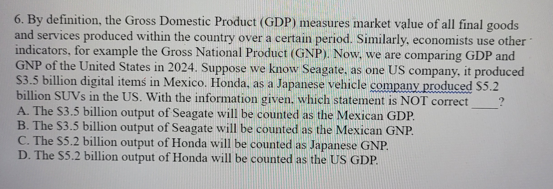 Solved By definition, the Gross Domestic Product (GDP) | Chegg.com