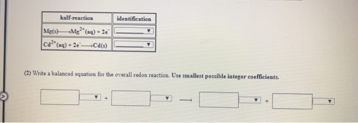 Solved (1) Identify each of the following half-reactions as | Chegg.com