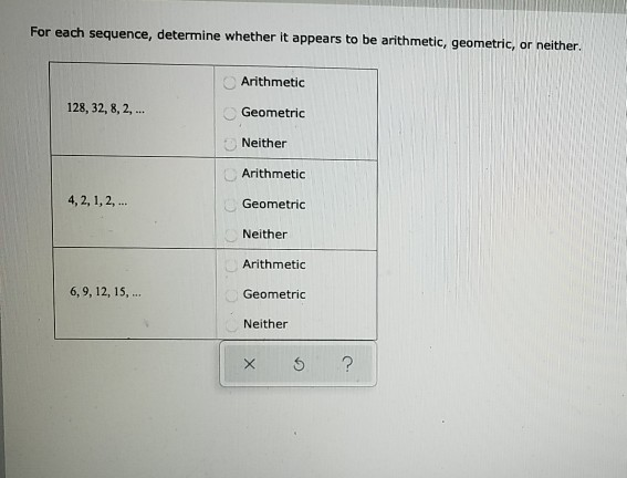 Solved For each sequence, determine whether it appears to be | Chegg.com